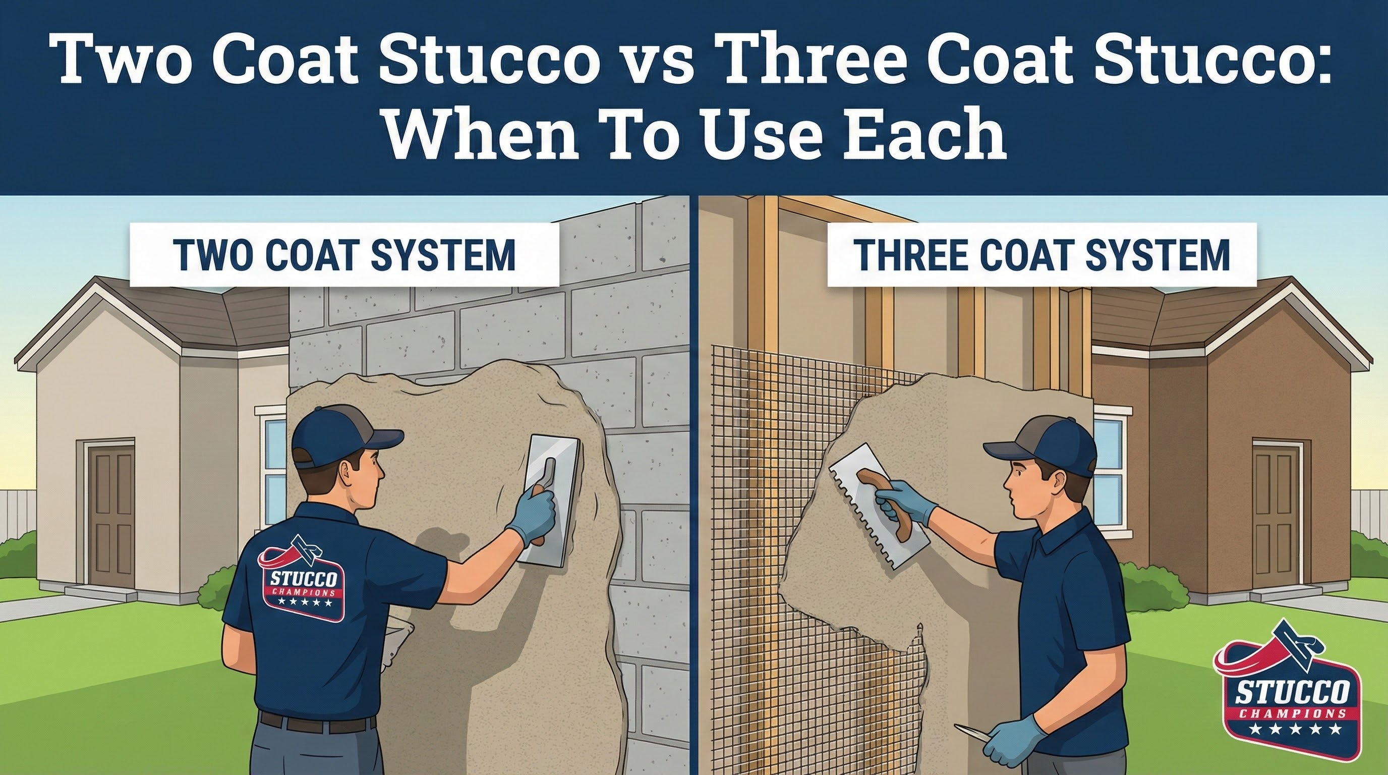 Two Coat Stucco vs Three Coat Stucco When To Use Each | Stucco Champions